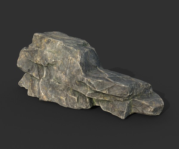 ArtStation - Low poly Big Rock Formation 200928 - Mossy | Game Assets
