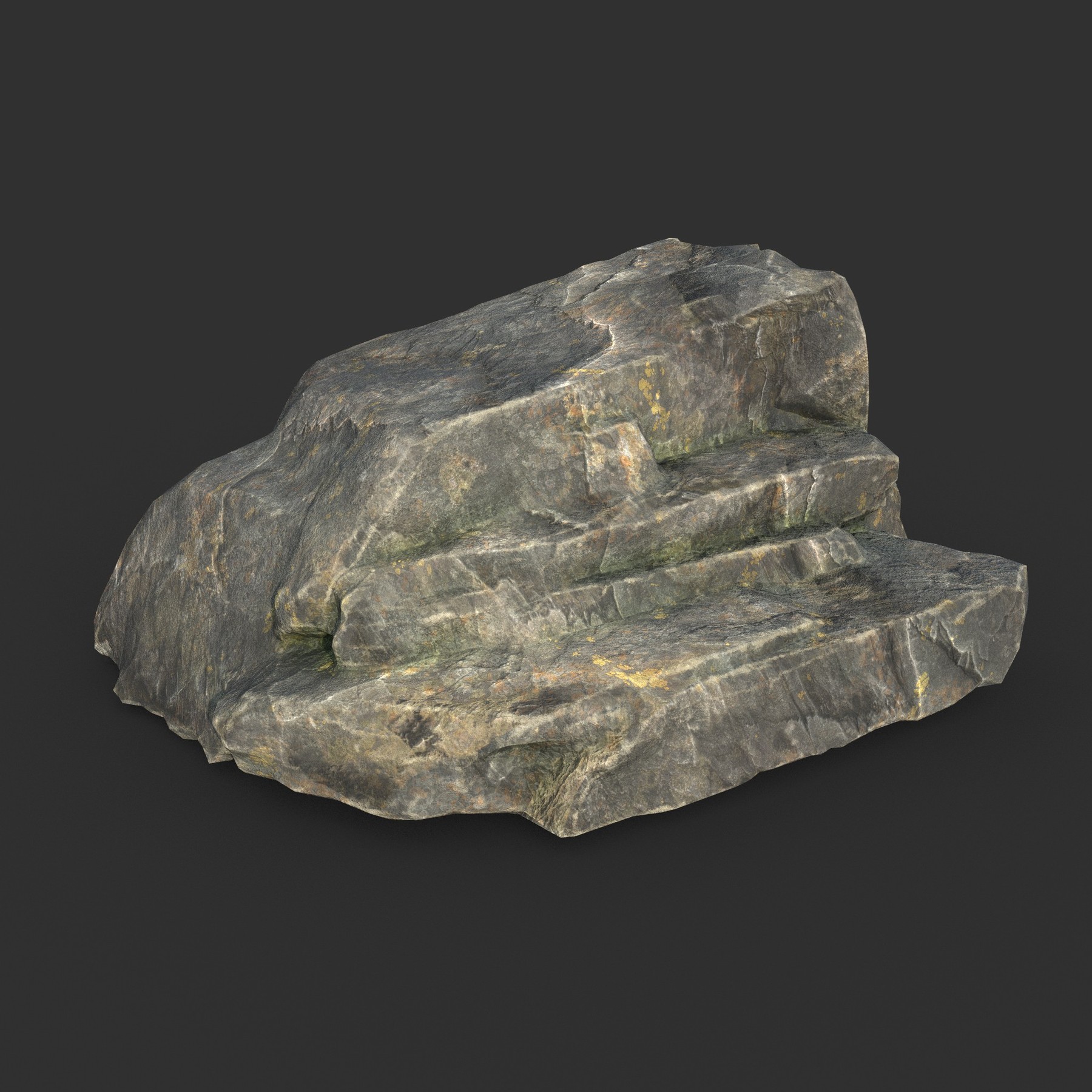 ArtStation - Low poly Big Rock Formation 200928 - Mossy | Game Assets