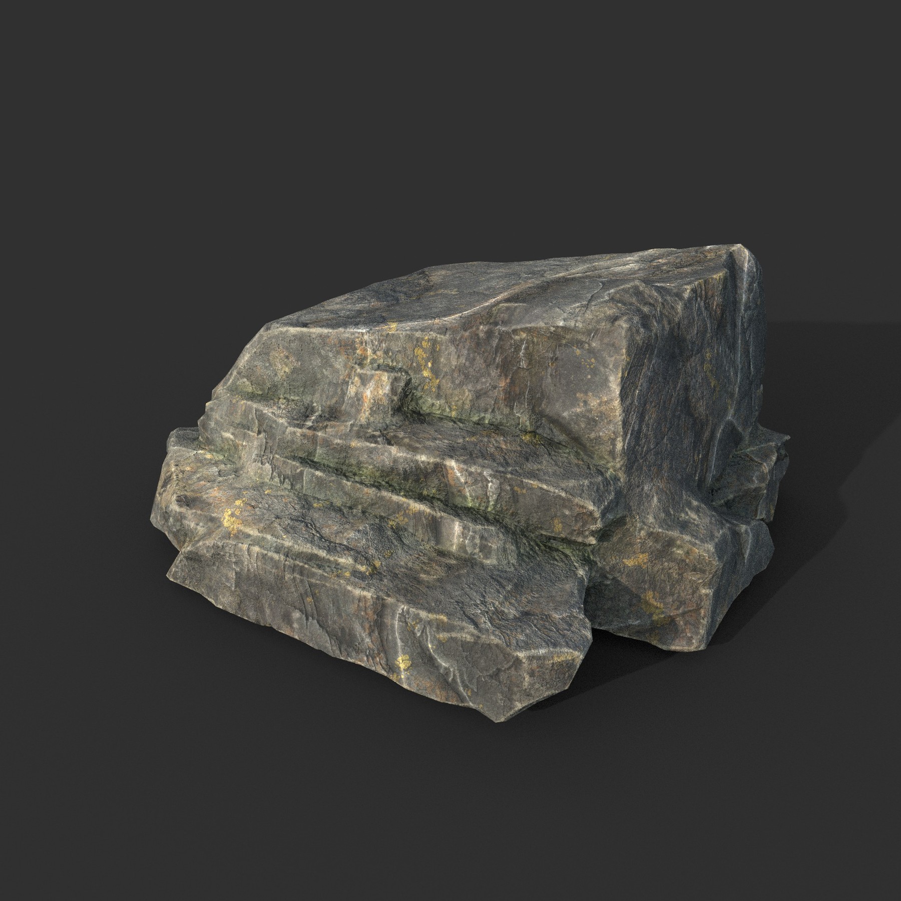 ArtStation - Low poly Big Rock Formation 200928 - Mossy | Game Assets