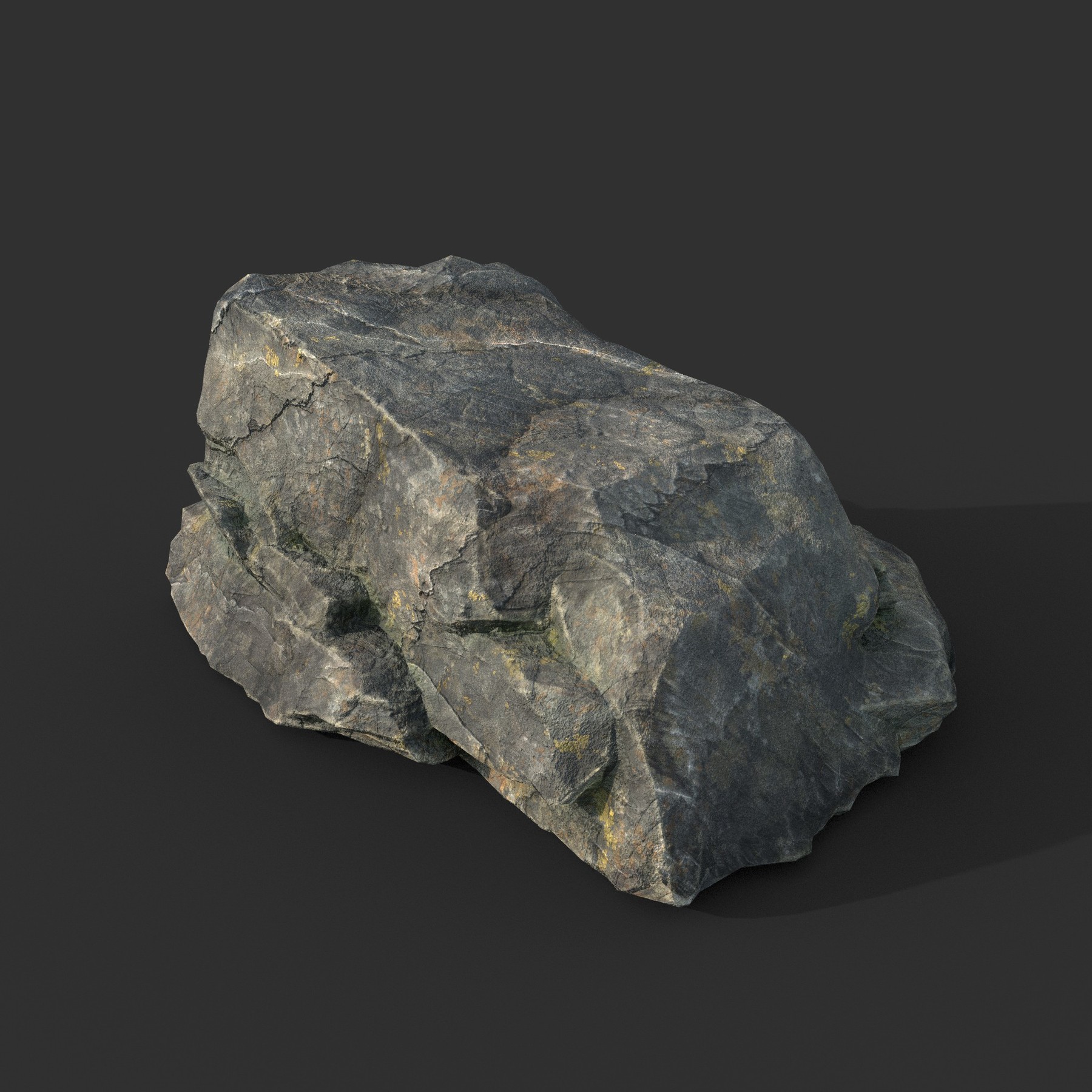 ArtStation - Low poly Big Rock Formation 200928 - Mossy | Game Assets