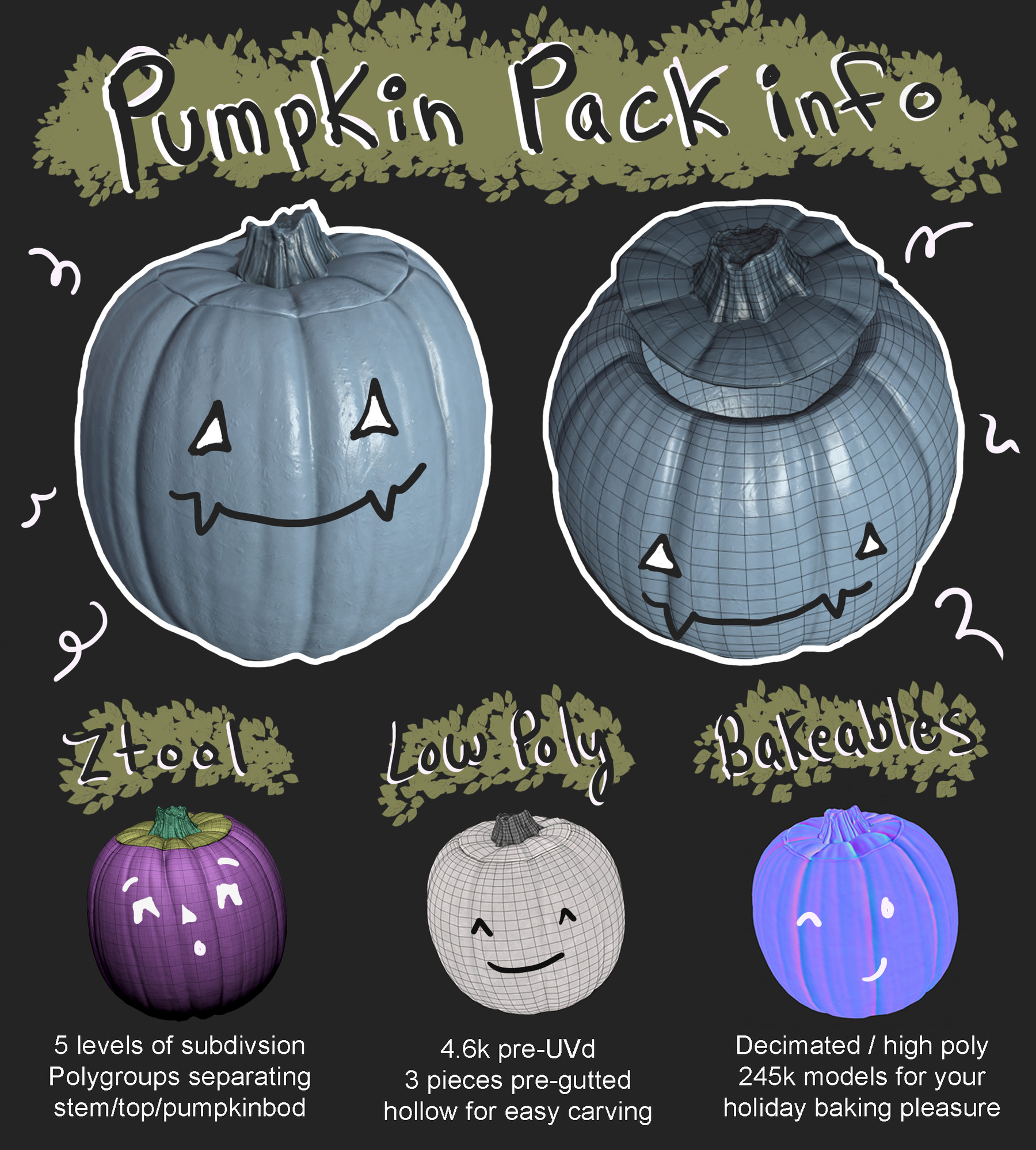 ArtStation - 3D Pumpkin Models | Game Assets