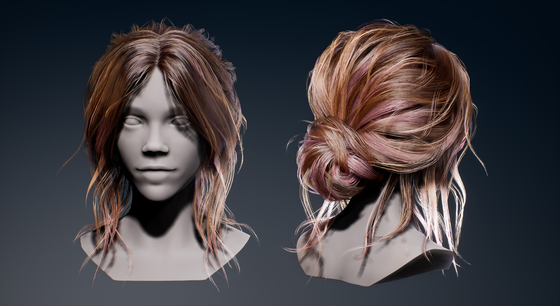 ArtStation - Real-Time Bun Hairstyle | Game Assets