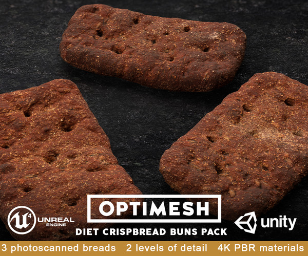 ArtStation - Diet Crispbread Roll Bun 3D PBR Pack Low-poly 3D model ...