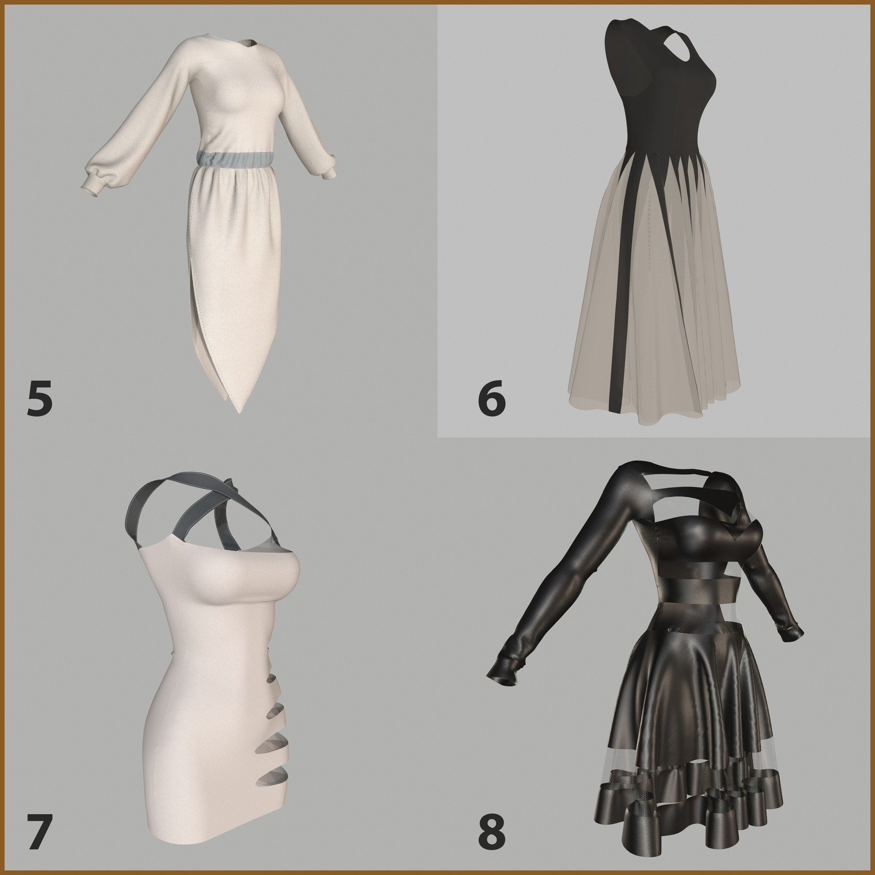 ArtStation - 13 Dresses | Game Assets