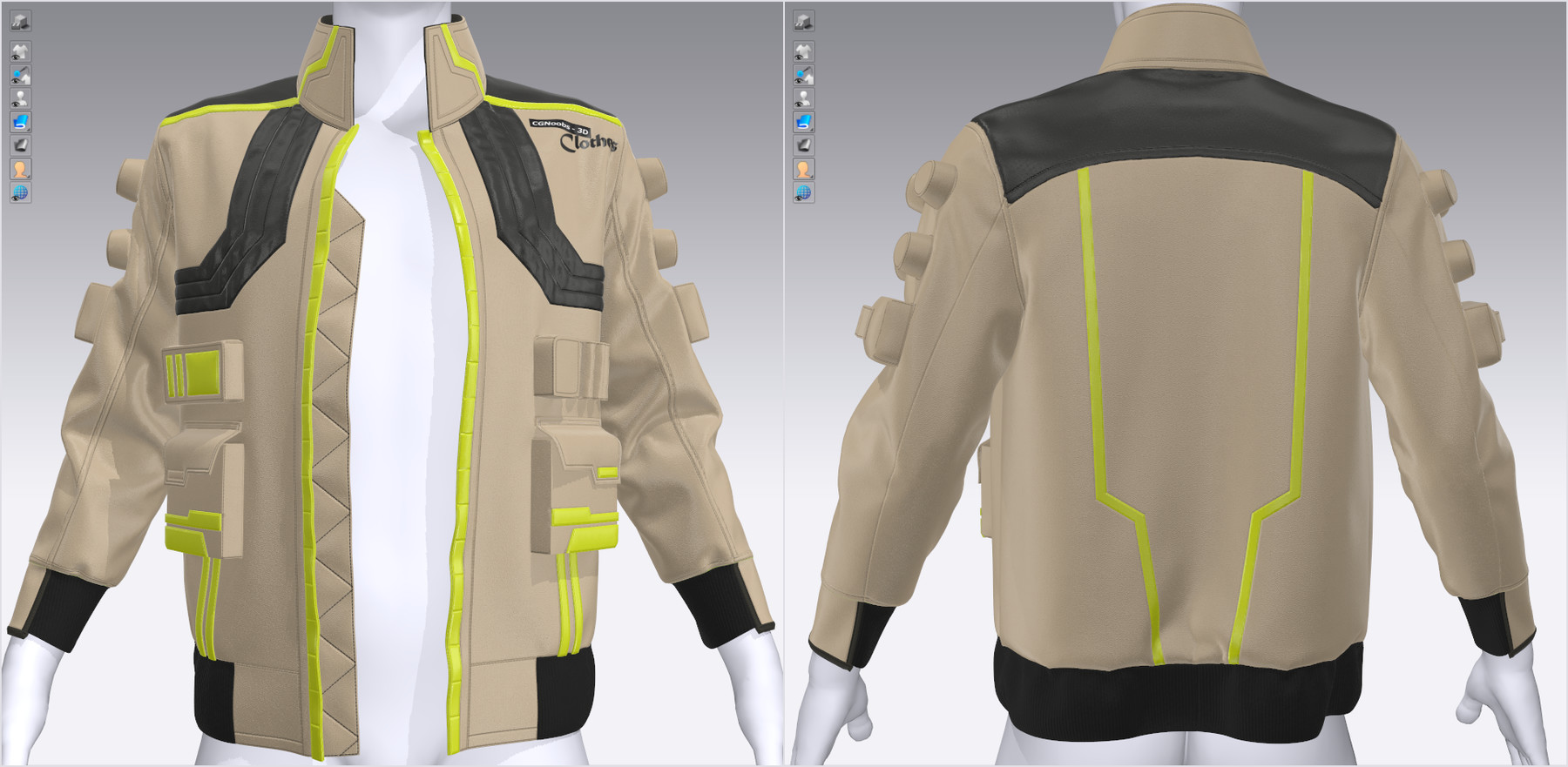 ArtStation - Sci-Fi Male Jacket - 54 Marvelous Designer and Clo3D ...