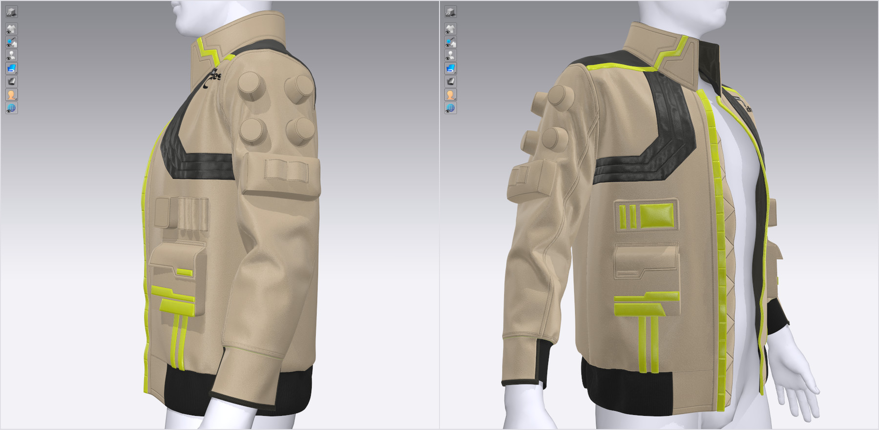 CG Noobs - Sci-Fi Male Jacket - 54 Marvelous Designer and Clo3D