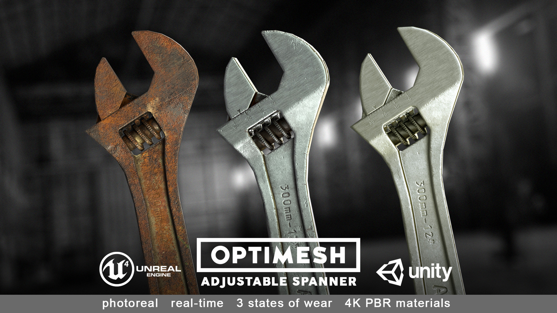 ArtStation - Adjustable spanner - 3D PBR model Low-poly | Resources