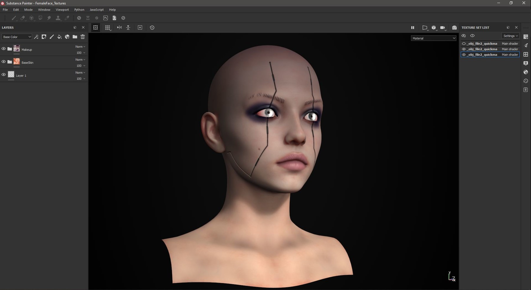 ArtStation - Female Head Substance painter file and model | Game Assets