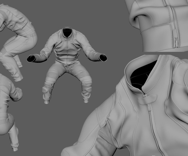 ArtStation - Biker Moto Suit, Driver Cloth - high detailed/uvs | Resources