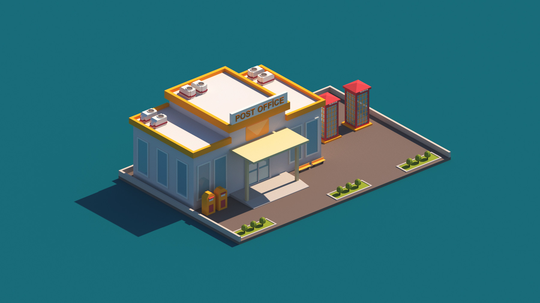 ArtStation - Cartoon Low Poly Administrative Building Package | Game Assets