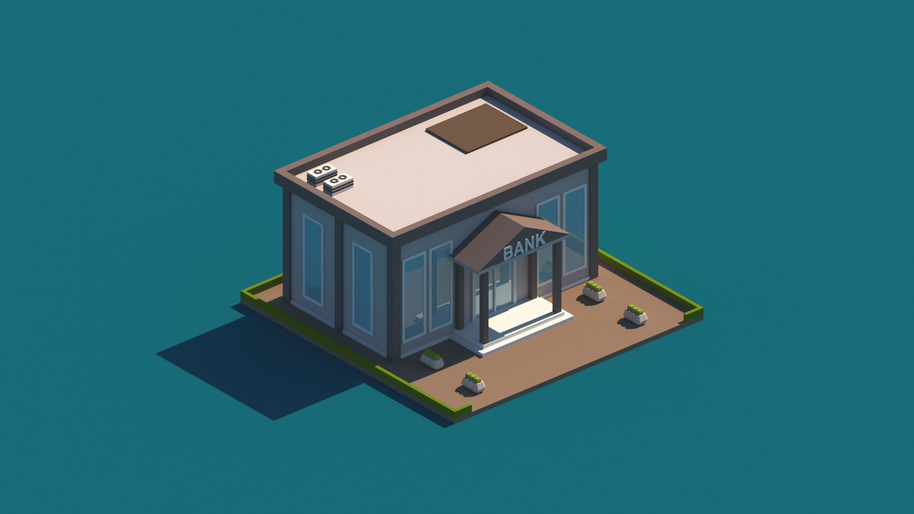 ArtStation - Cartoon Low Poly Administrative Building Package | Game Assets