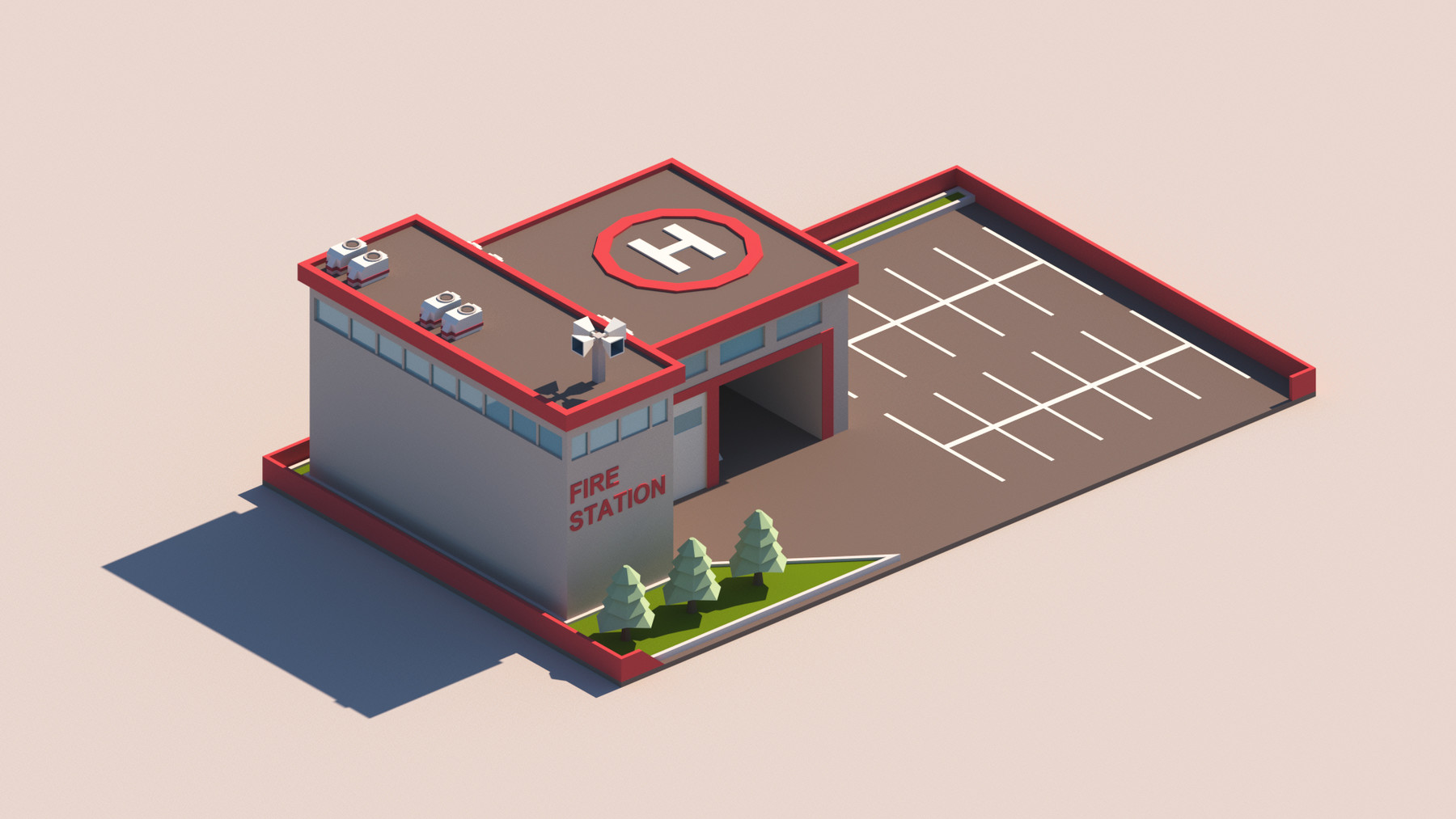 ArtStation - Cartoon Low Poly Administrative Building Package | Game Assets