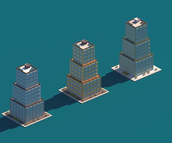 ArtStation - Cartoon Apartment Buildings Package | Game Assets
