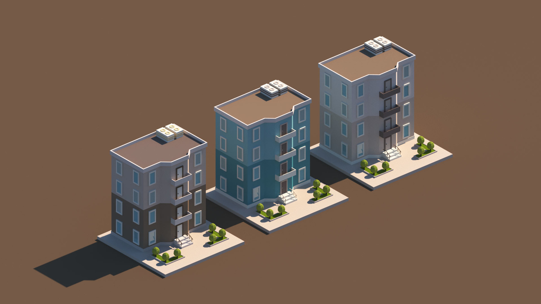 ArtStation - Cartoon Apartment Buildings Package | Game Assets