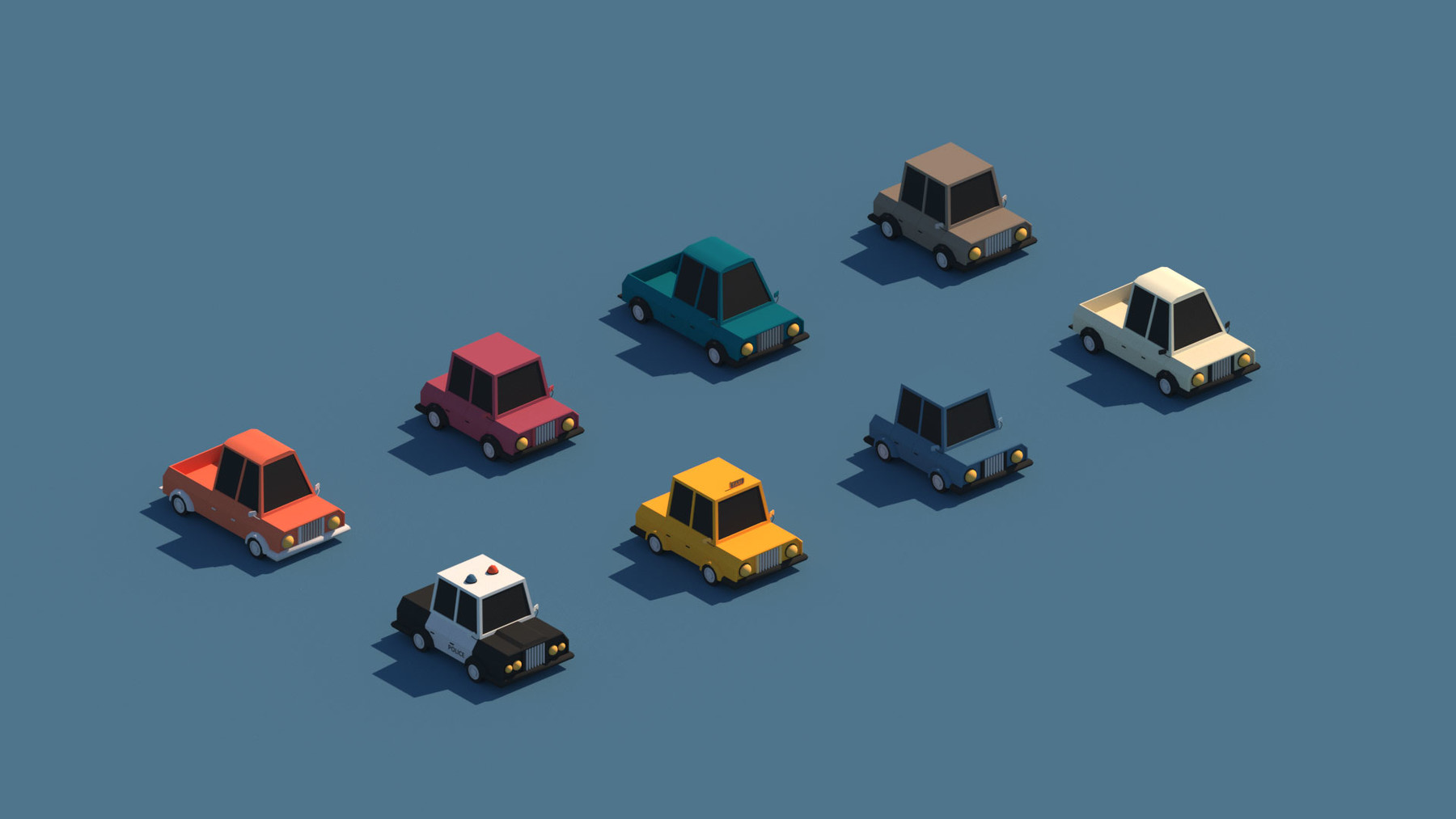 ArtStation - Cartoon Low Poly Cars Package | Resources