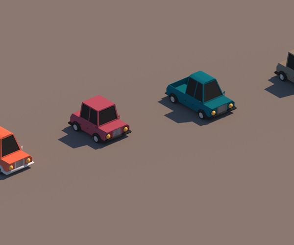 ArtStation - Cartoon Low Poly Cars Package | Resources