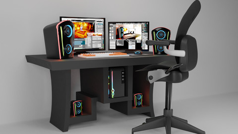 ArtStation - PC Setup 3D model | Resources