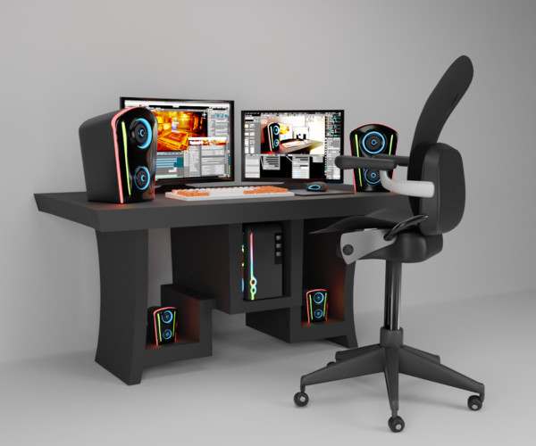 ArtStation - PC Setup 3D model | Resources