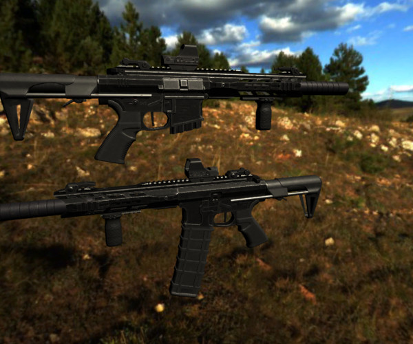 ArtStation - Modular Combat Rifle-Close Quarter Combat Variant | Game ...