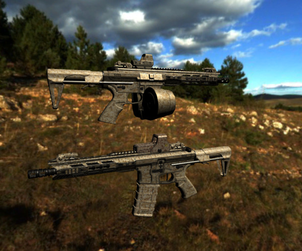 ArtStation - Modular Combat Rifle-Close Quarter Combat Variant | Game ...