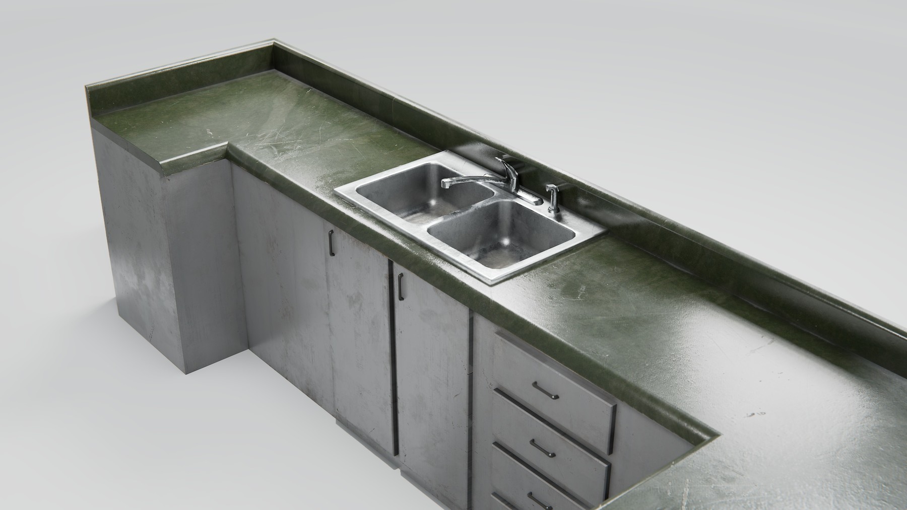 ArtStation - Stained Kitchen Counter Low-poly 3D model | Game Assets