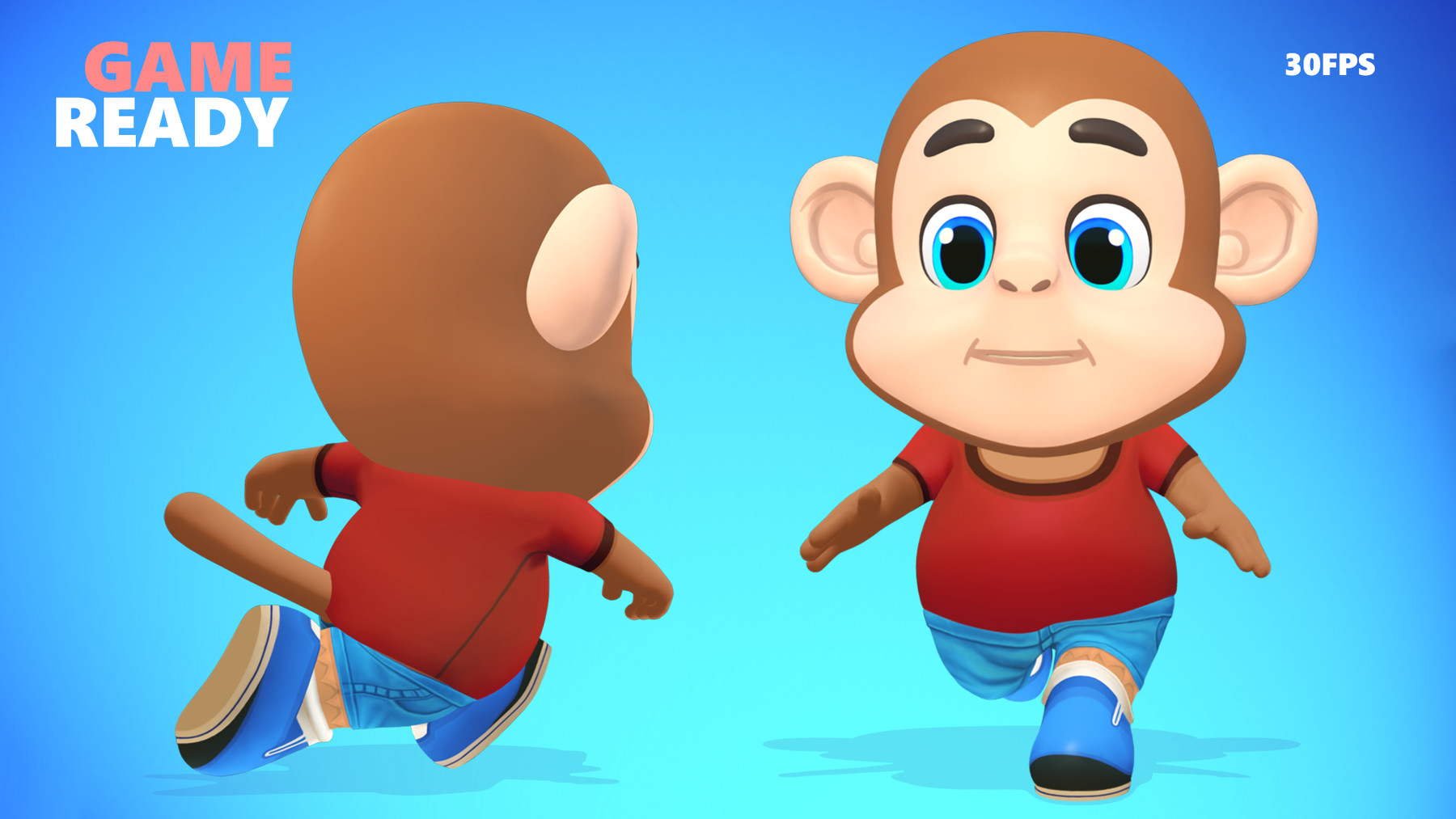 ArtStation - Monkey Chimp Primate Animated Rigged | Game Assets
