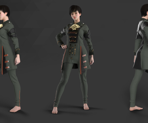 ArtStation - Female Commander Uniform - 56 Marvelous Designer and Clo3D ...