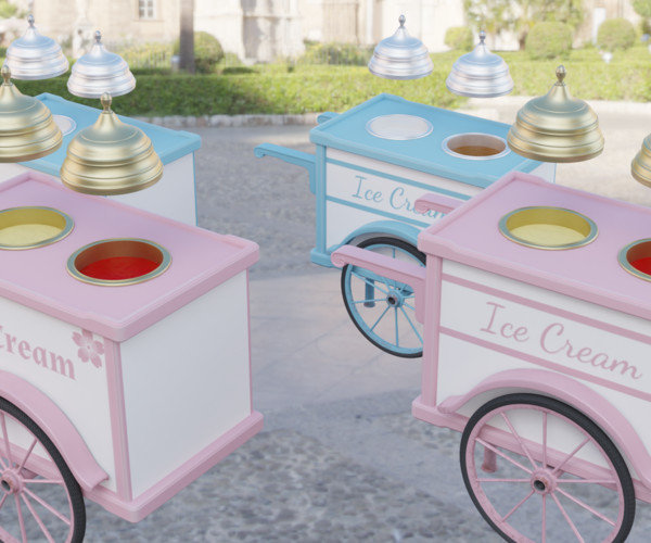 ArtStation - Ice Cream Cart 3D Model | Game Assets