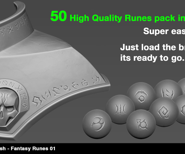 ArtStation - Multi Alpha Brush - High Quality Fantasy Runes 01 | Brushes