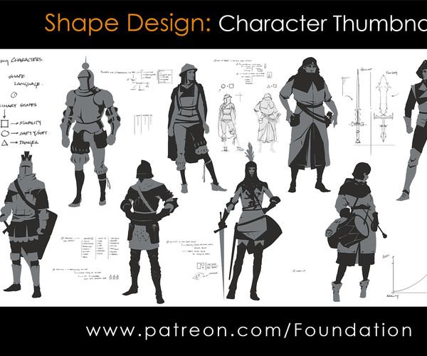 ArtStation - Foundation Art Group: Shape Design - Character Thumbnail ...