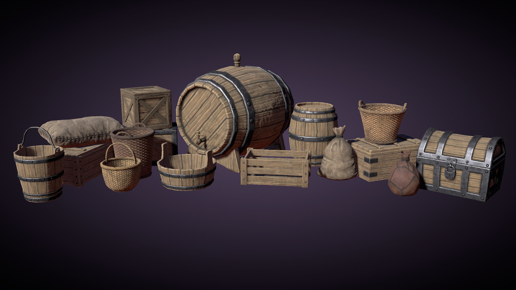 ArtStation - Medieval series: Containers | Game Assets
