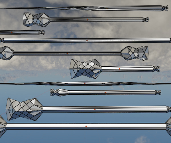 ArtStation - Futuristic Cubic Silver Weapons | Game Assets