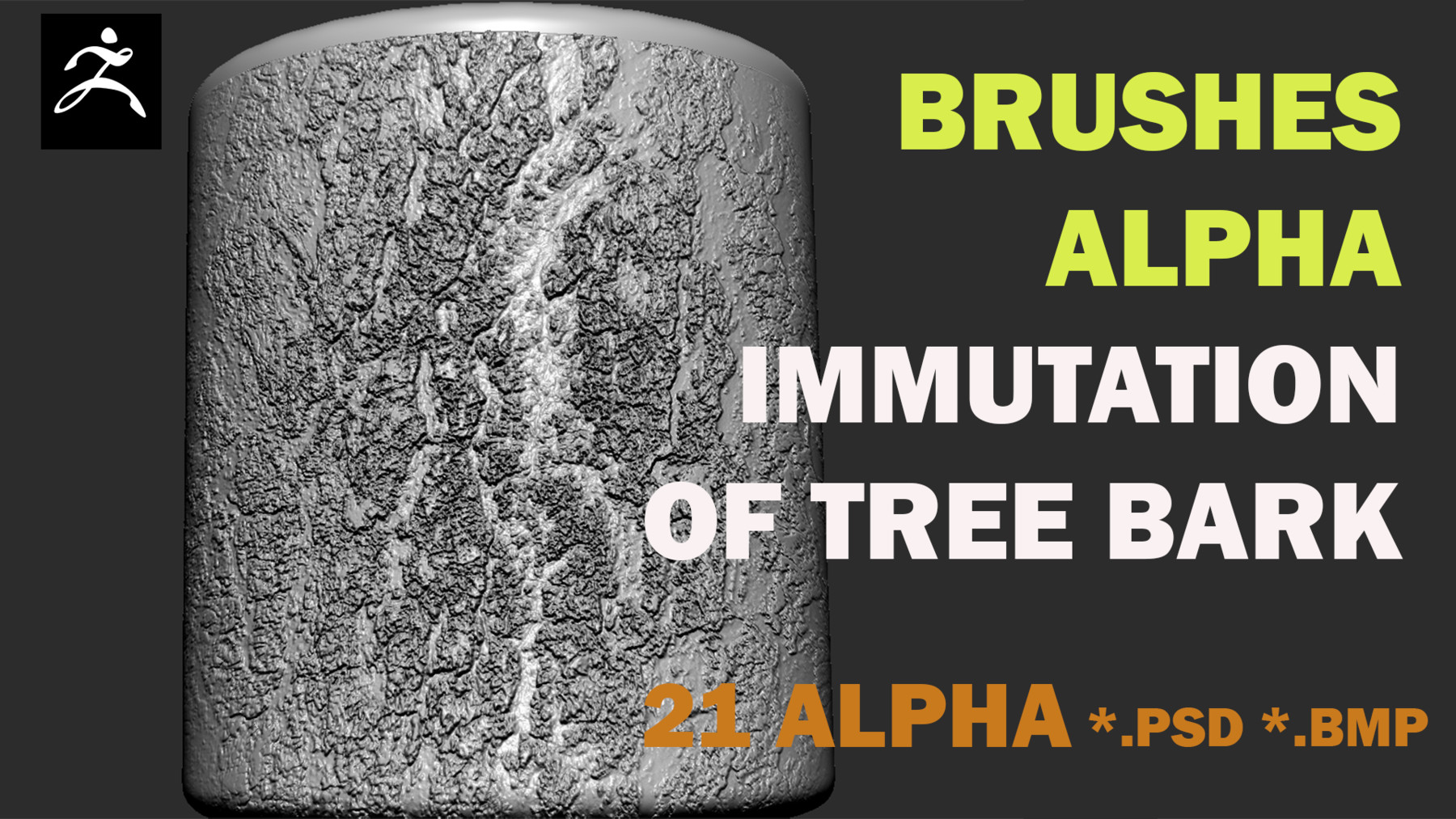 ArtStation - 21 ALPHA BRUSH FOR ZBRUSH - TREE BARK IMMUTATION | Brushes
