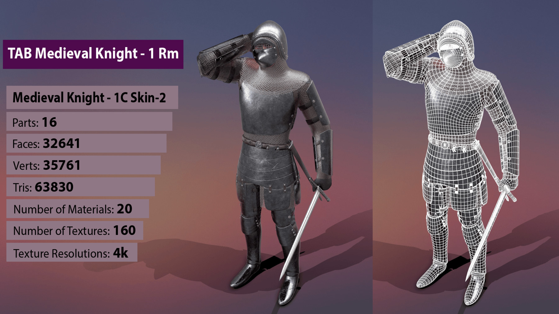 ArtStation - TAB Medieval Knight - 1.5 | Game Assets