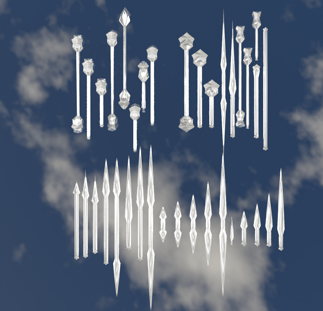 ArtStation - Futuristic Cubic Silver Weapons | Game Assets