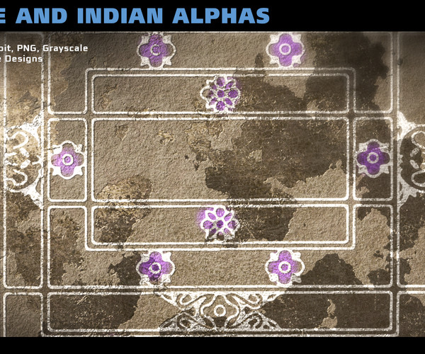 ArtStation - 160+ Chinese and Indian ALPHAS (Substance, PNG) | Brushes