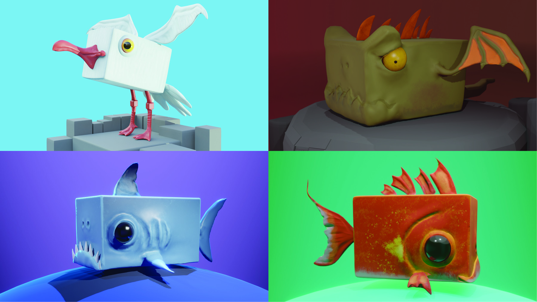 ArtStation - Stylized Creatures PACK Low-poly | Game Assets