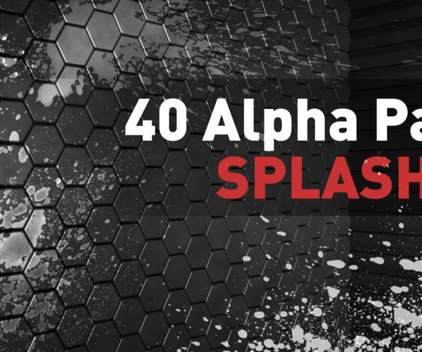 ArtStation - 40 Alpha Pack - Splashes | Brushes