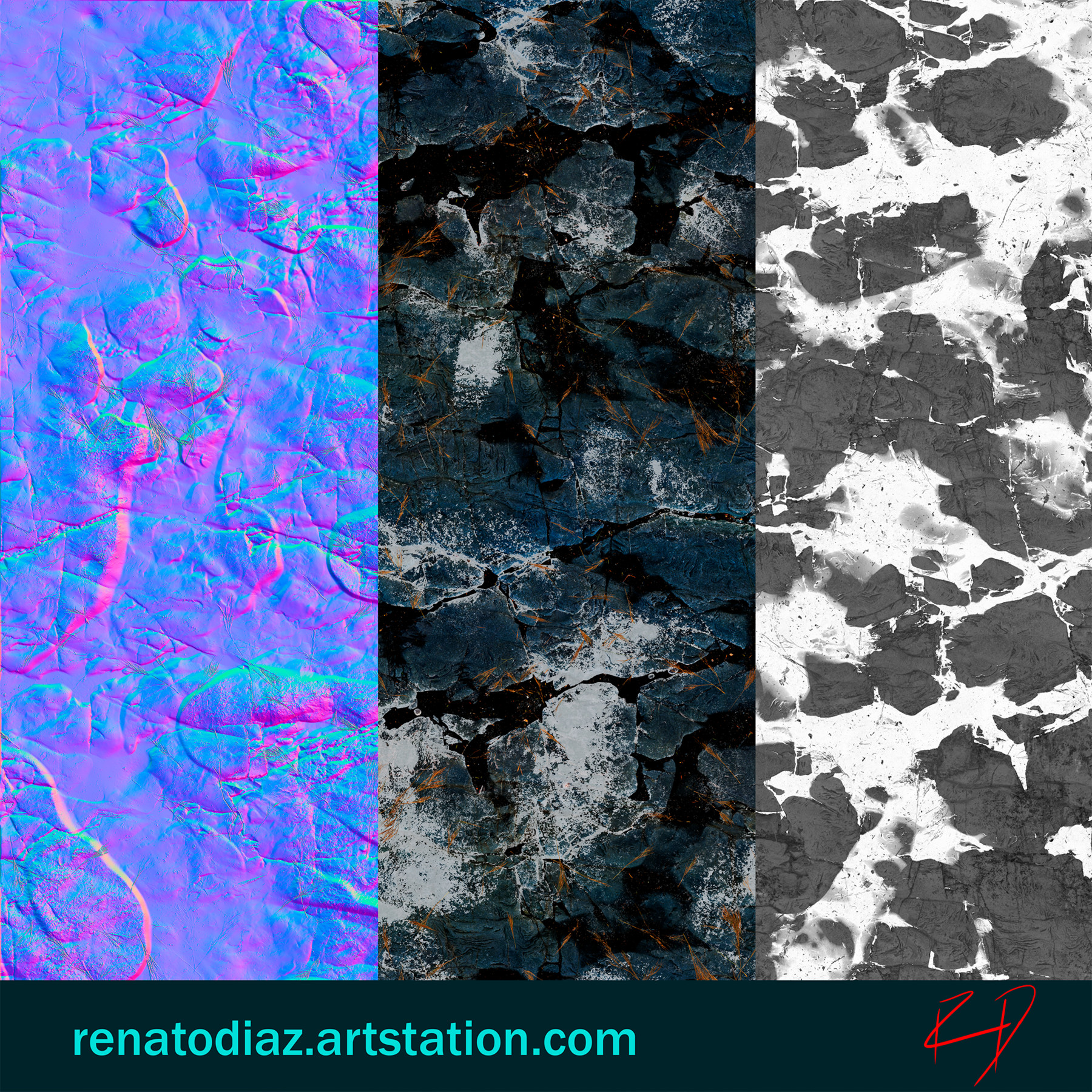 ArtStation - Snowy Puddle Rock 4k material | Game Assets