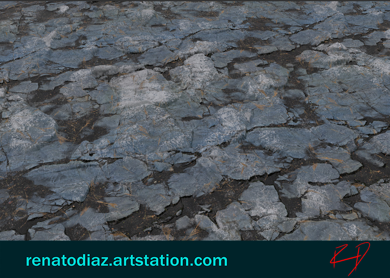 ArtStation - Snowy Puddle Rock 4k material | Game Assets