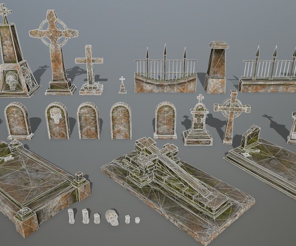 ArtStation - tombstone set | Game Assets