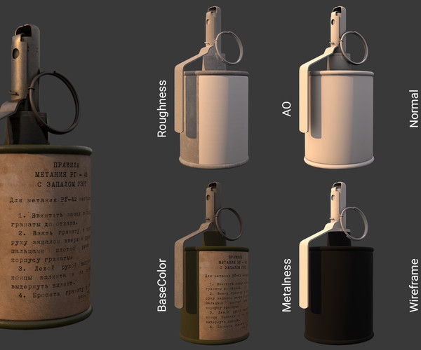 ArtStation - RG-42 (WW2 USSR Hand Grenade) | Game Assets