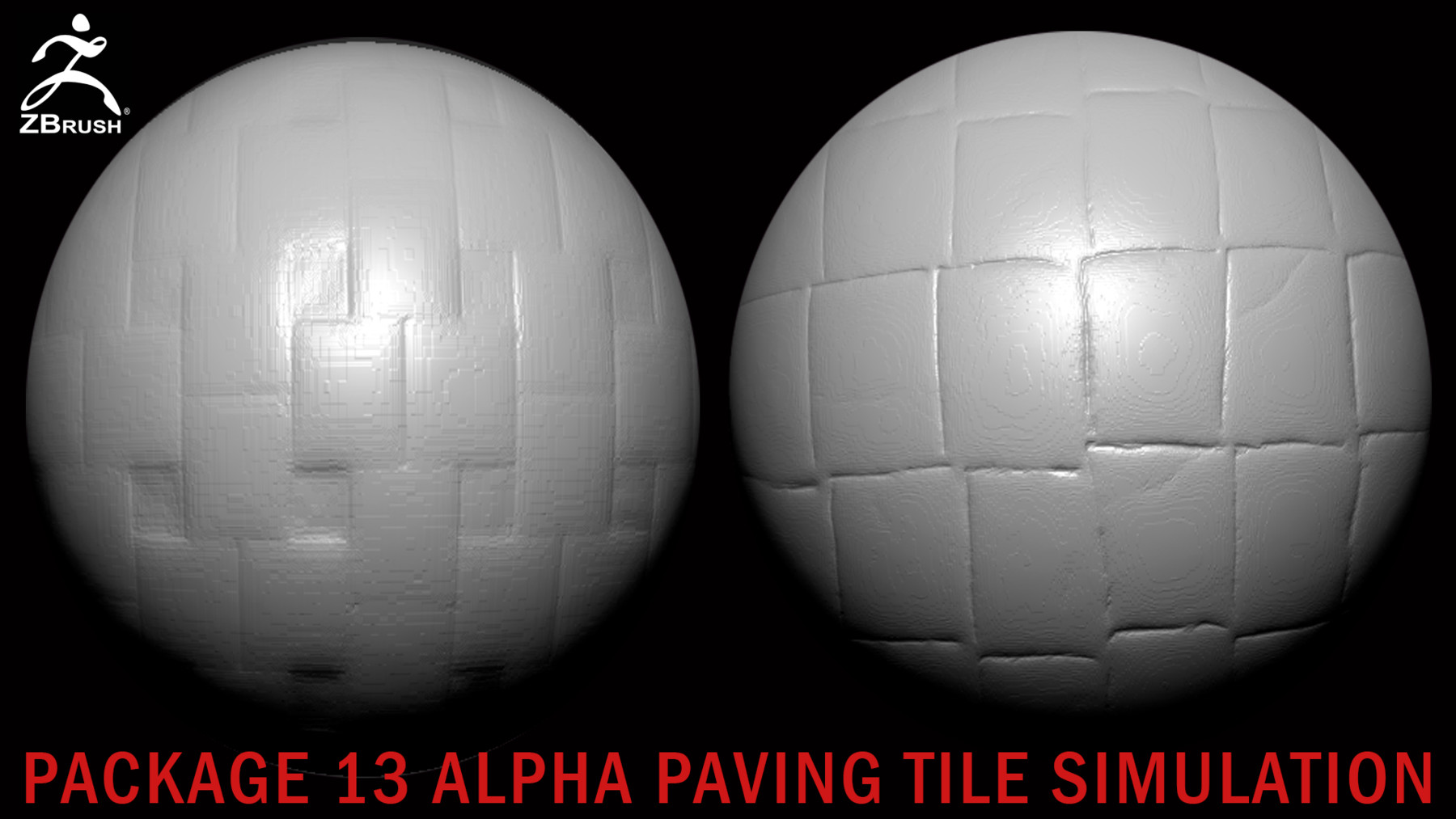 ArtStation - PACKAGE 13 ALPHA PAVING TILE SIMULATION | Brushes