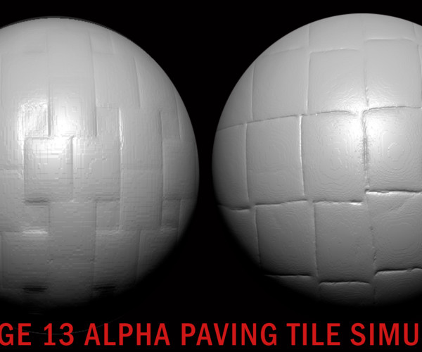 ArtStation - PACKAGE 13 ALPHA PAVING TILE SIMULATION | Brushes