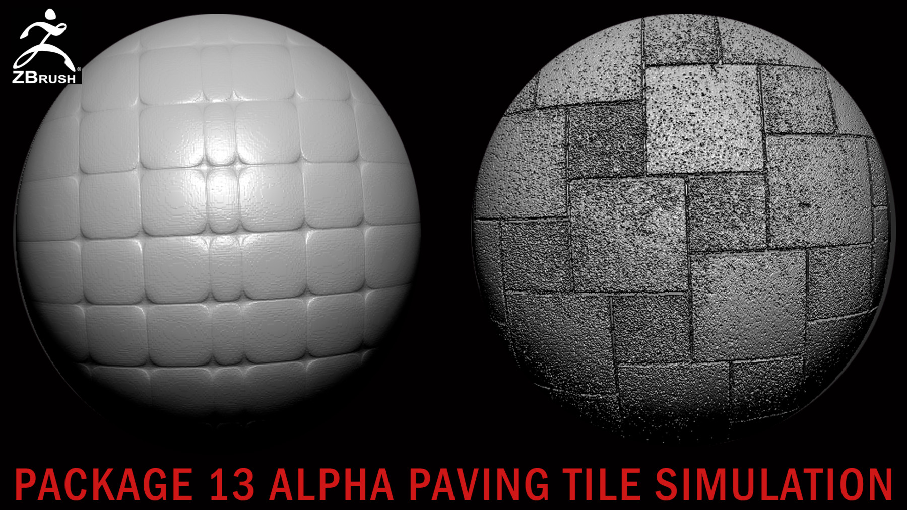 ArtStation - PACKAGE 13 ALPHA PAVING TILE SIMULATION | Brushes