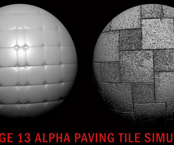 ArtStation - PACKAGE 13 ALPHA PAVING TILE SIMULATION | Brushes