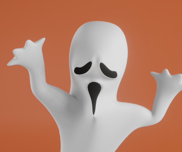 ArtStation - Low Poly Cartoon Ghost | Rigged | Blender 2.83x | Resources