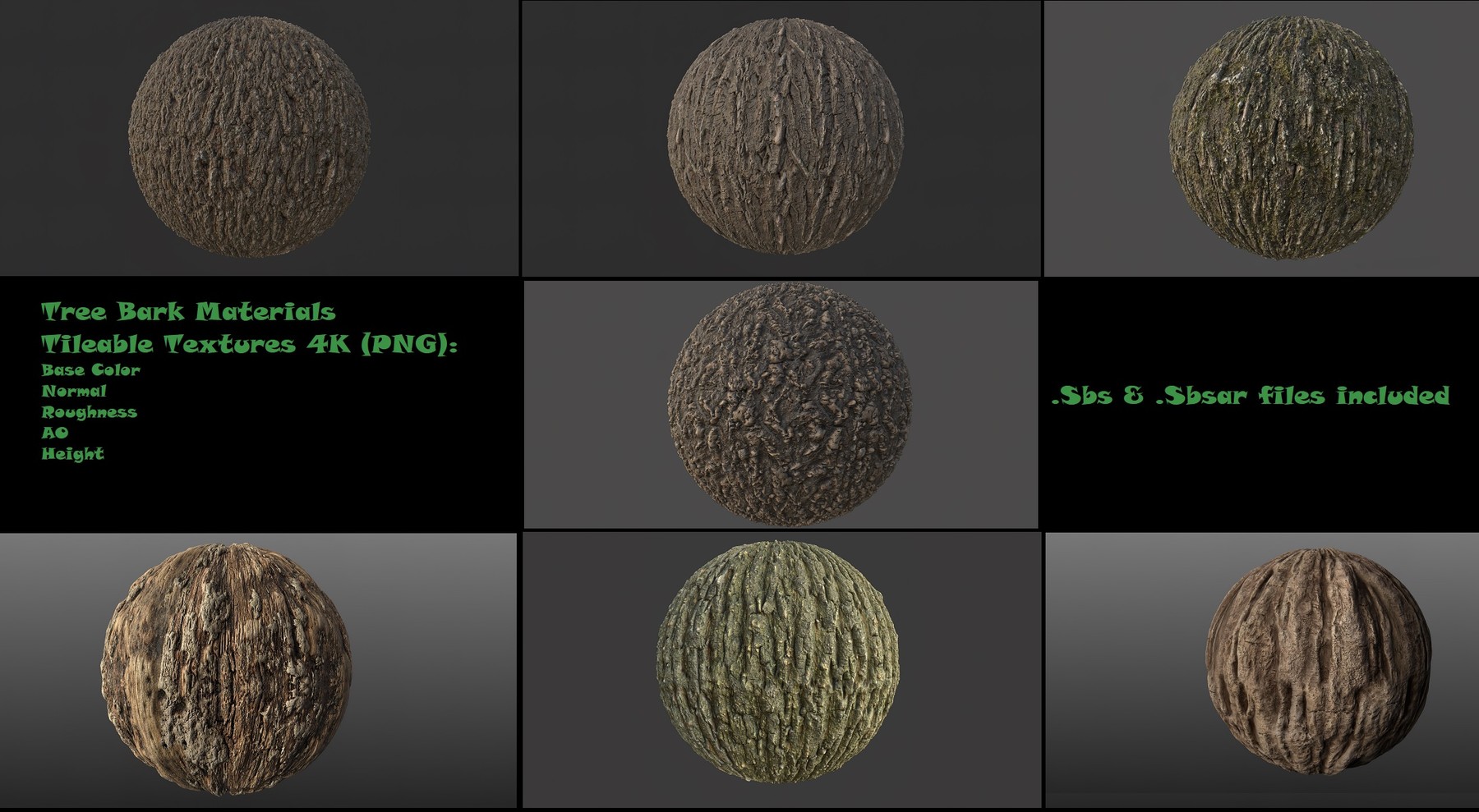 ArtStation - Tree Bark Materials | Resources