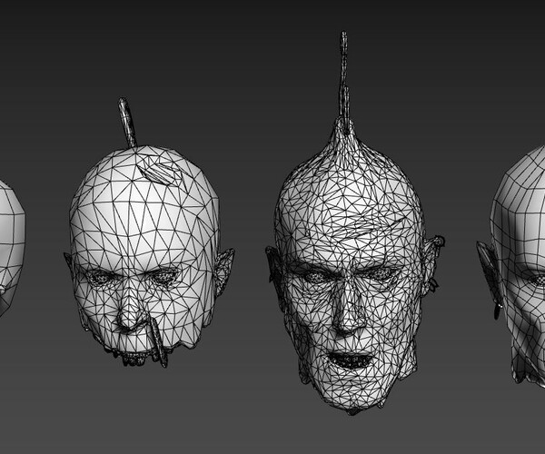 ArtStation - Decapitated/dead/Zombie Heads High Poly and Low Poly ...