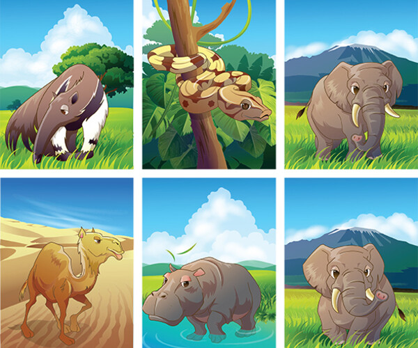 ArtStation - Animal Life Cartoon Collection, Vector EPS | Game Assets